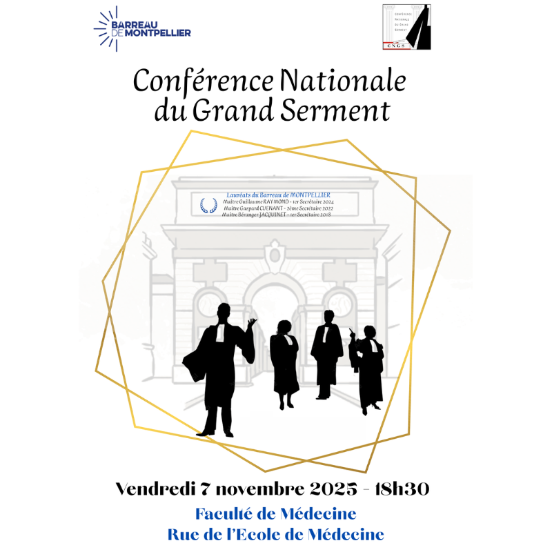 Conférence Nationale du Grand Serment | Barreau de Montpellier